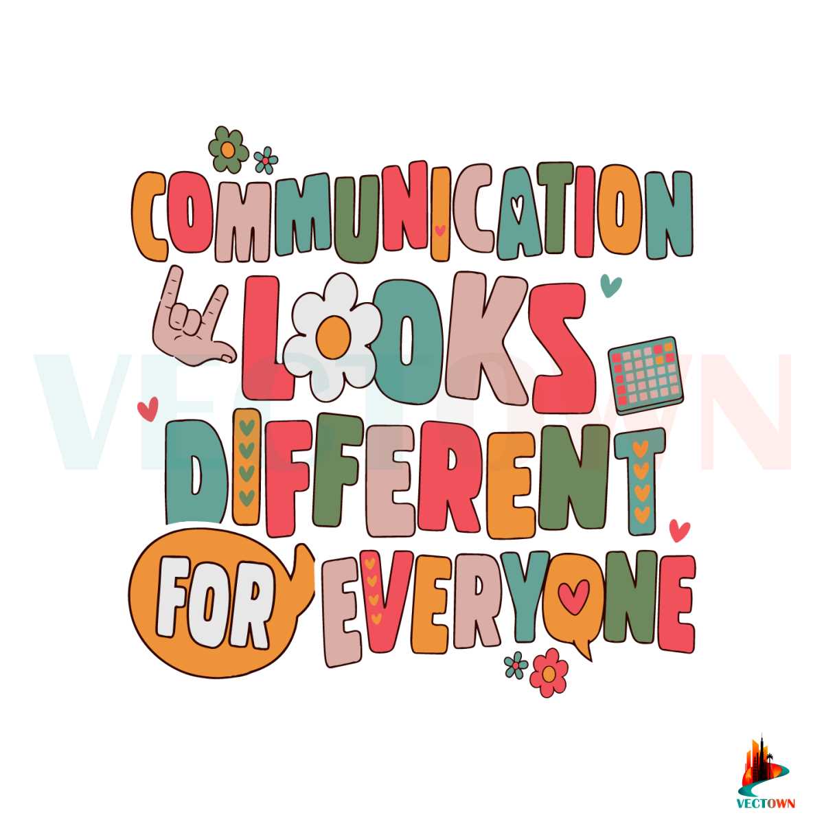 Communication Looks Different For Everyone SVG Cricut File B | Inspire ...