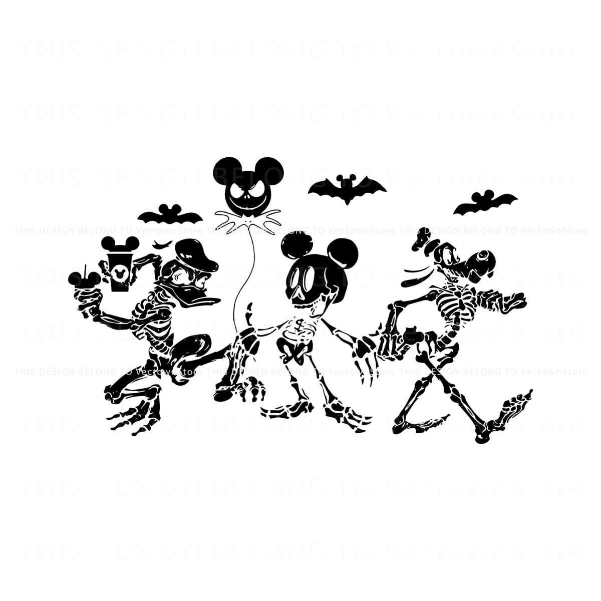 Disney Halloween SVG Skeleton Mickey Donald SVG Cricut File | Inspire ...