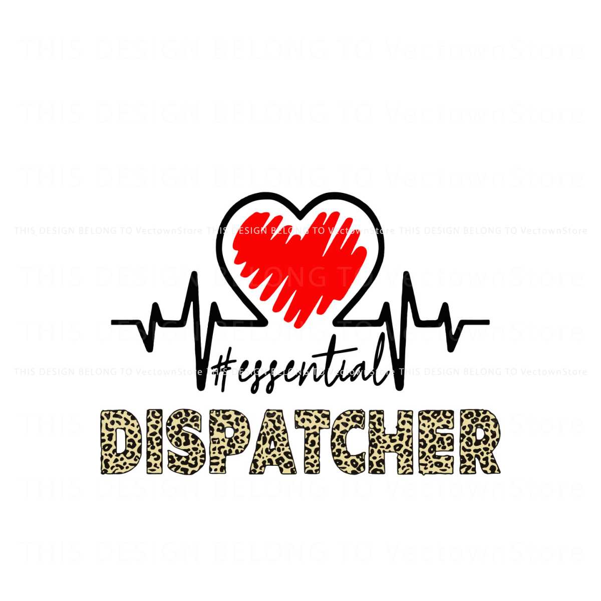 Essential Dispatcher Heart SVG Leopard Print SVG Digital Fil - Inspire ...