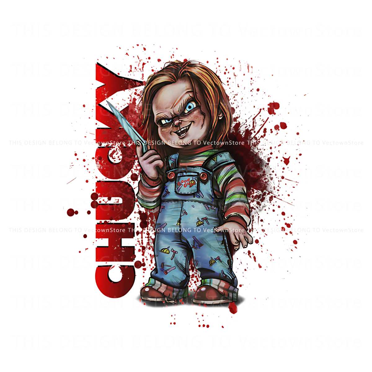 Free Chucky Horror Doll Halloween PNG Sublimation Download B | Inspire ...