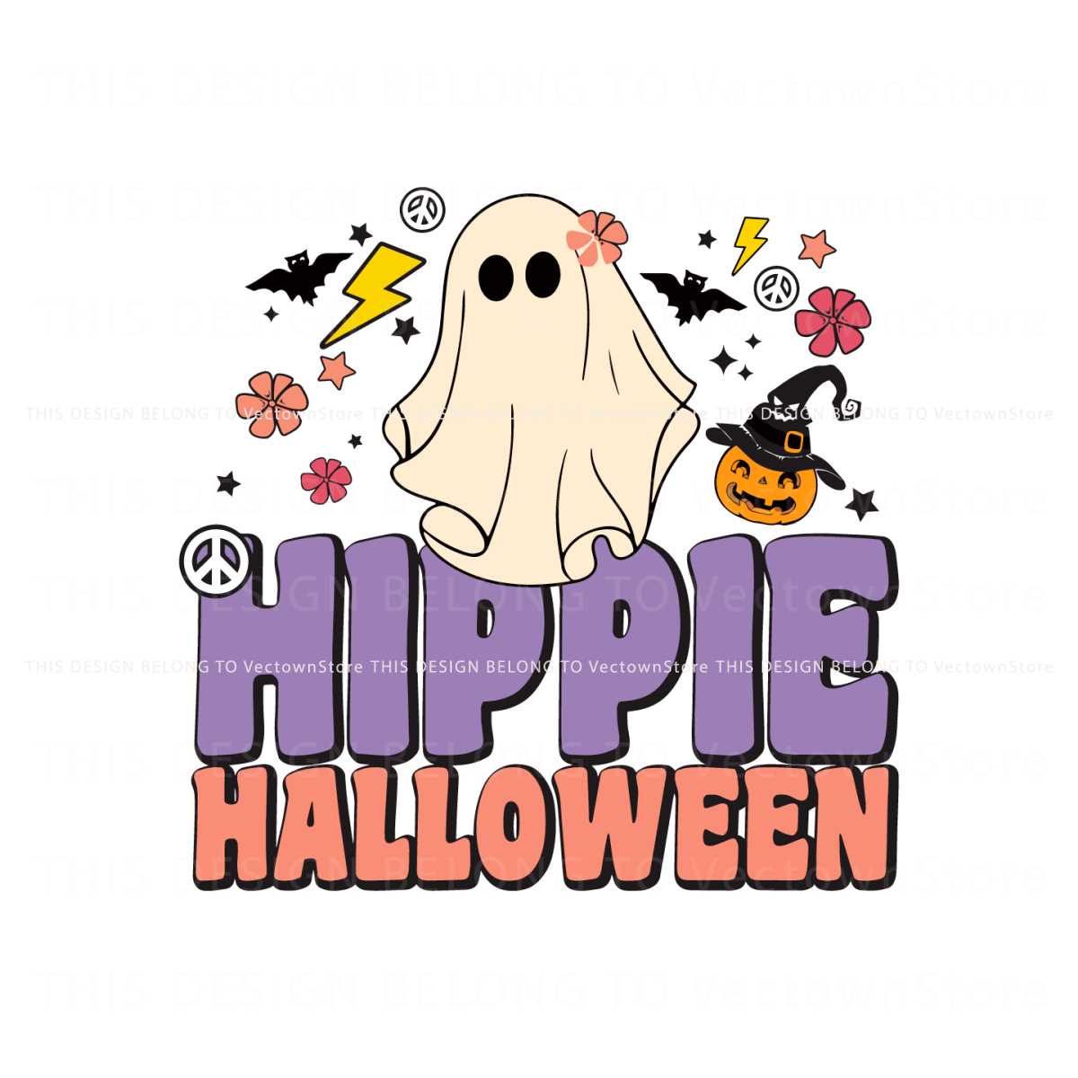 Free Hippie Halloween SVG Horror Pumpkin Witch SVG Digital F | Inspire ...