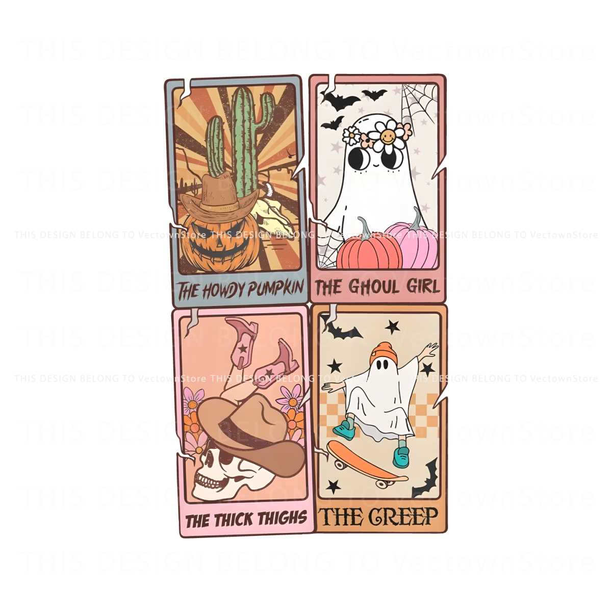 Halloween Ghost Tarrot Card PNG Horror Characters PNG File B | Inspire ...