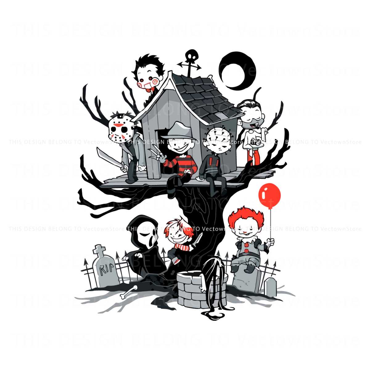 Halloween Movie Famous Killers Tree House SVG Cricut File Be | Inspire ...