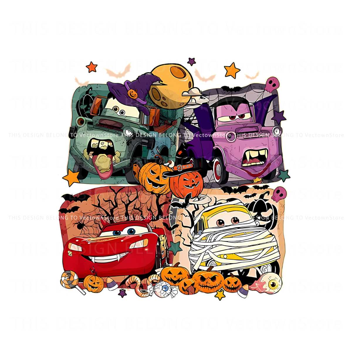 Halloween Pixar Car Disney McQueen PNG Sublimation Best Grap | Inspire ...