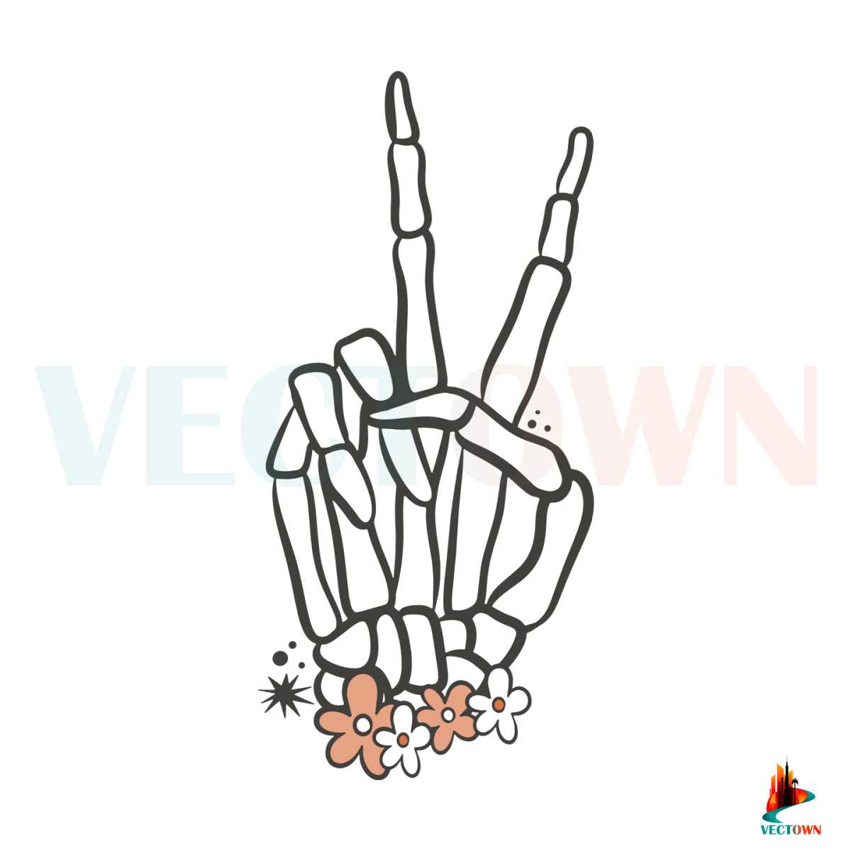 Halloween Skeleton Peace Sign SVG Digital File Best Graphic | Inspire ...
