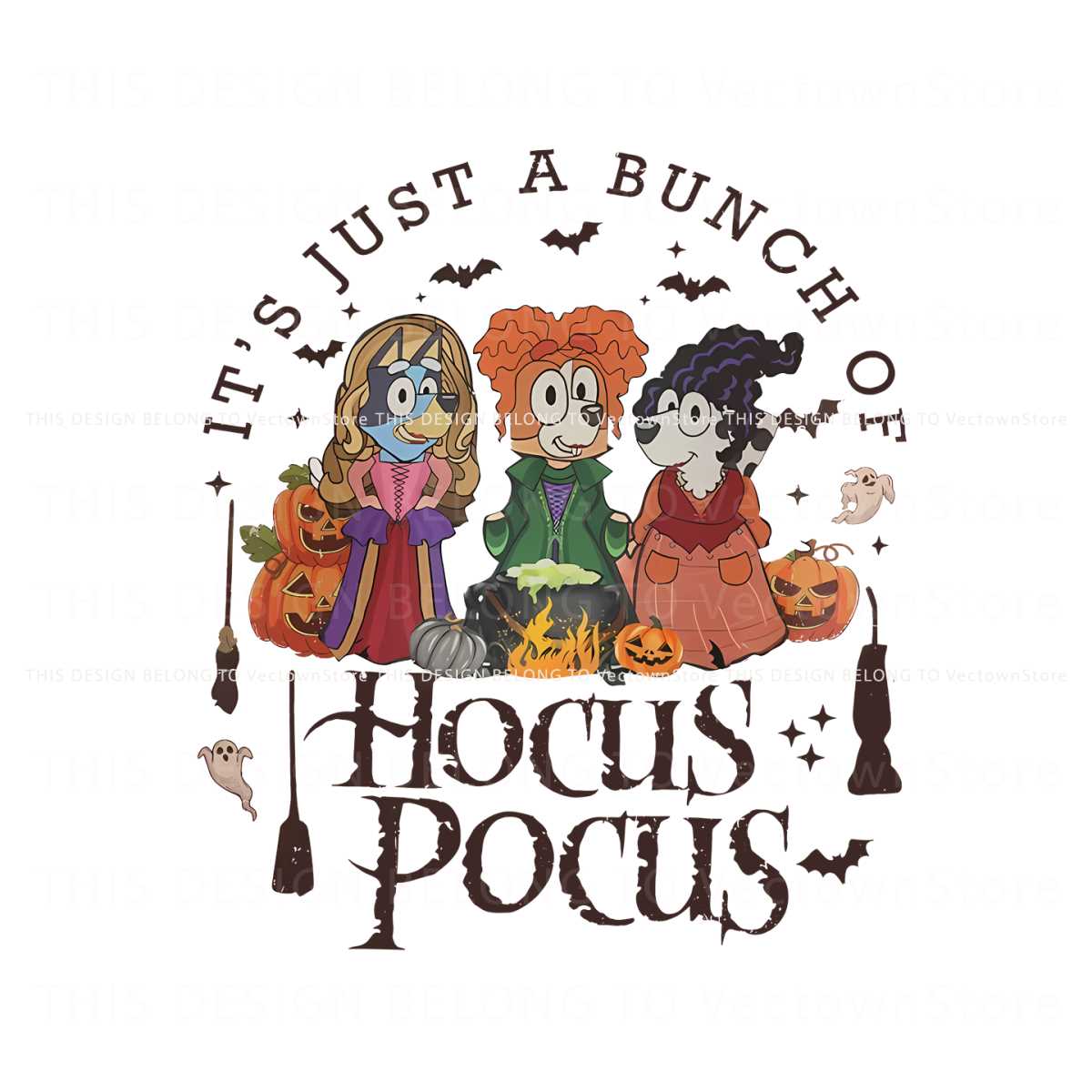 Hocus Pocus Bluey And Friends Halloween PNG Download Best Gr | Inspire ...