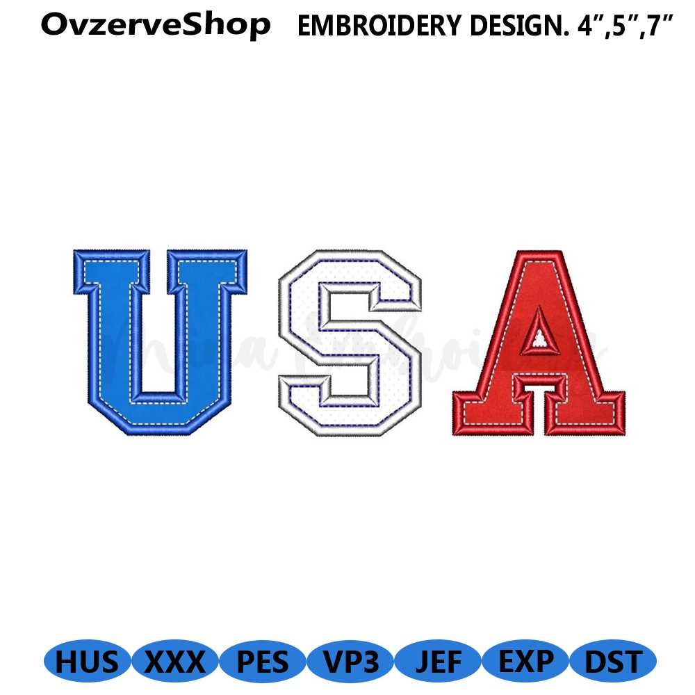 USA Applique Embroidery Design, American Embroidery Design, | Inspire ...