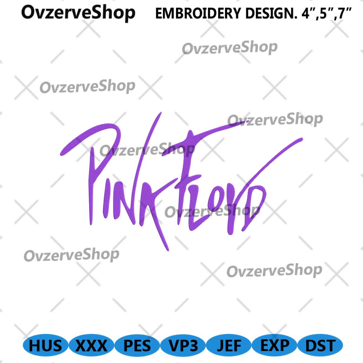Pink Floyd Purple Logo Rock Band Embroidery Design Download | Inspire ...