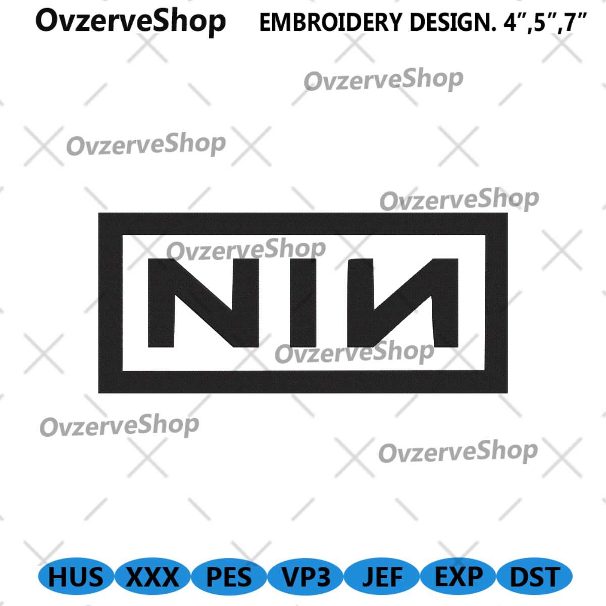 Nine Inch Nails Logo Rock Band Embroidery Design Download Fi | Inspire ...