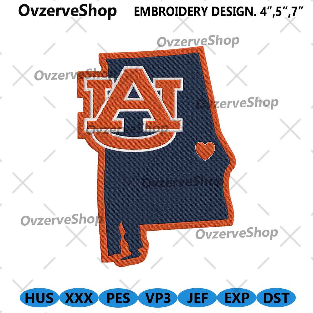 Auburn States Embroidery Design, Auburn Tigers Embroidery In | Inspire ...