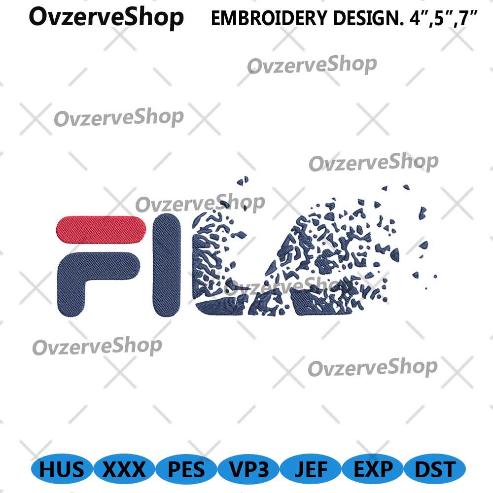 Fila Faded Brand Logo Embroidery Instant Download | Inspire Uplift