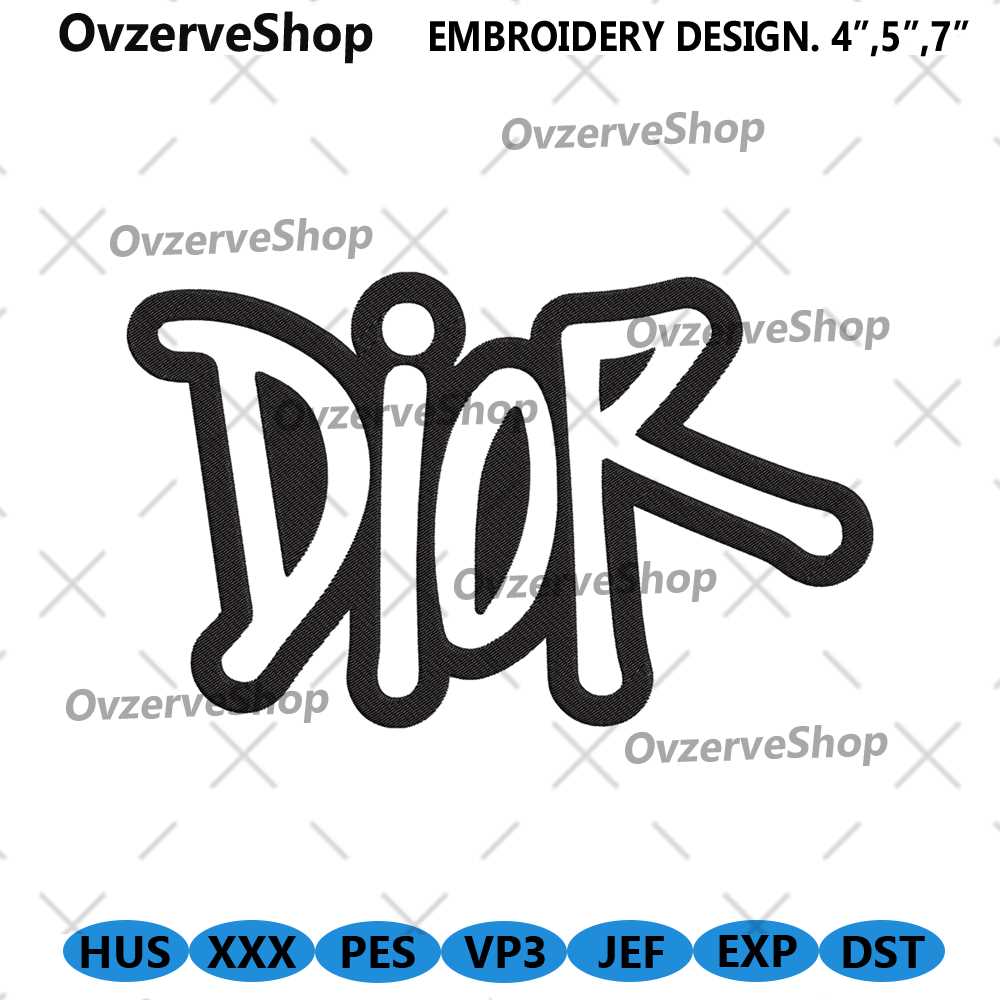 Dior Outlines Logo Embroidery Design Download | Inspire Uplift