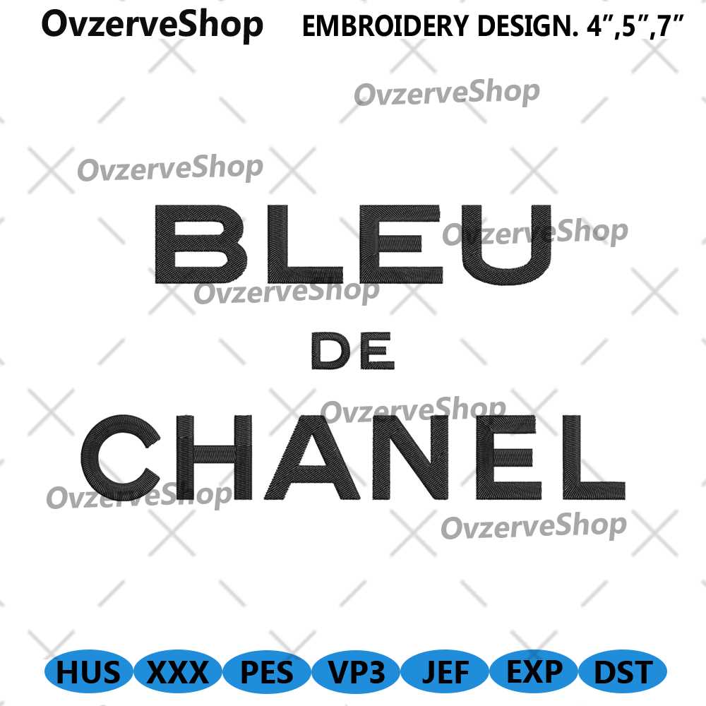 Blue De Chanel Brand Logo Embroidery Design Download | Inspire Uplift