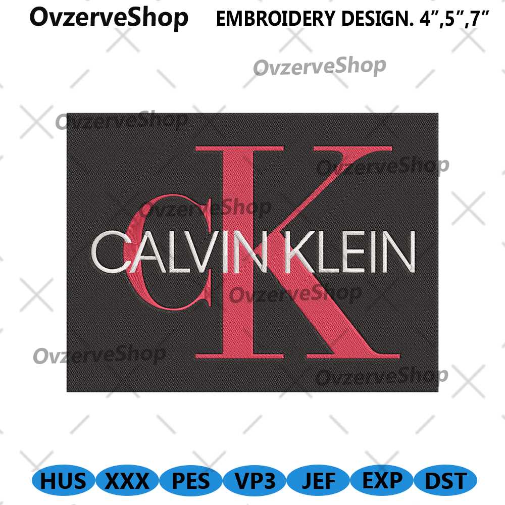 Calvin Klein CK Red Black Box Embroidery Design Download | Inspire Uplift