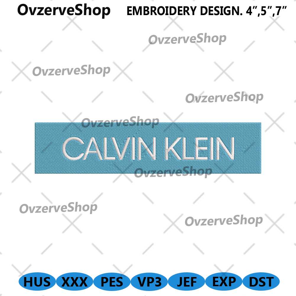 Calvin Klein Blue Box Logo Embroidery Instant Download | Inspire Uplift