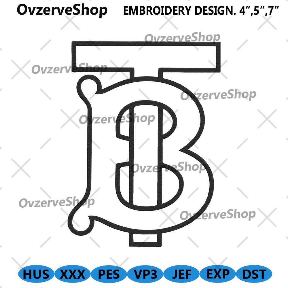 Burberry Logo Outlines Embroidery Design Download | Inspire Uplift