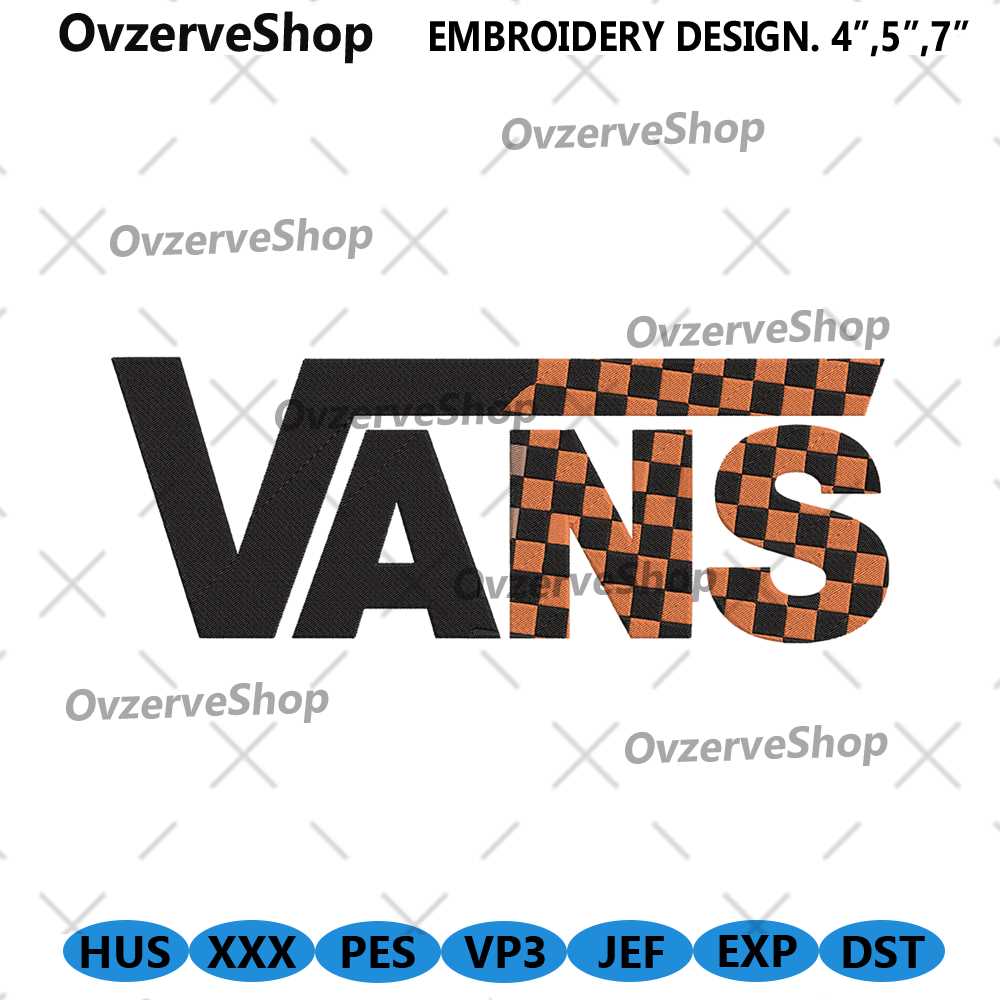 Vans Logo Caro Embroidery Design Download | Inspire Uplift