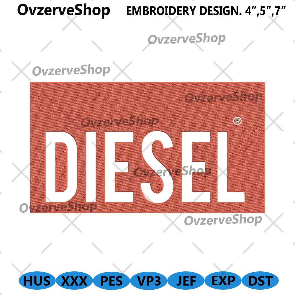 Diesel Brand Logo Embroidery Design Download | Inspire Uplift