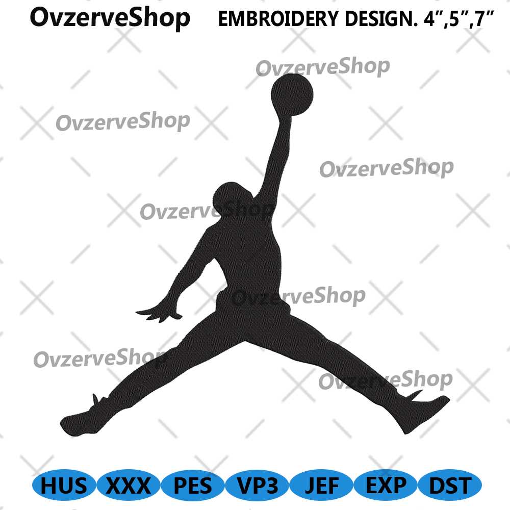 Jordan Air Logo Symbol Embroidery Instant Download | Inspire Uplift
