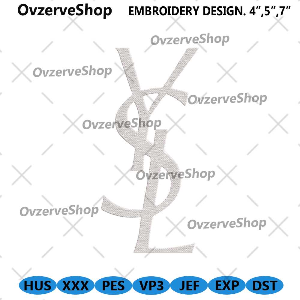YSL Basic Symbol Logo Embroidery Instant Download | Inspire Uplift