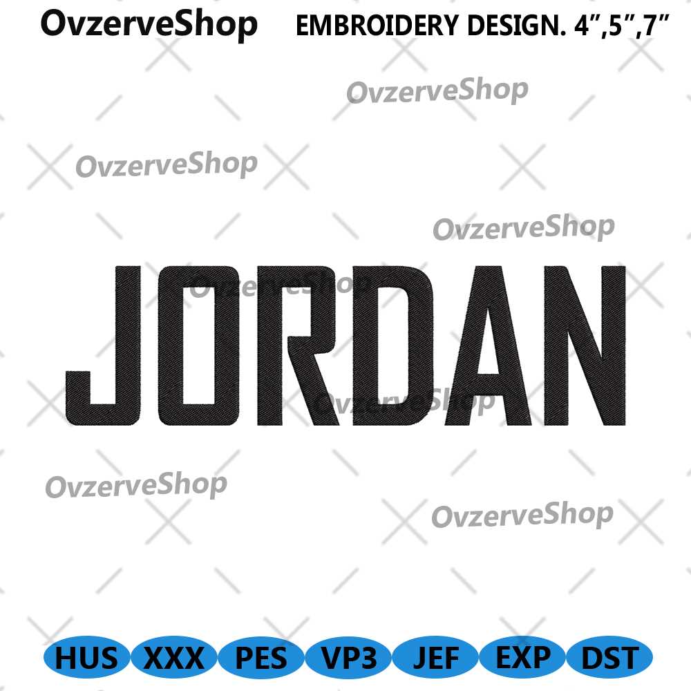 Jordan Wordmark Logo Embroidery Design Download | Inspire Uplift