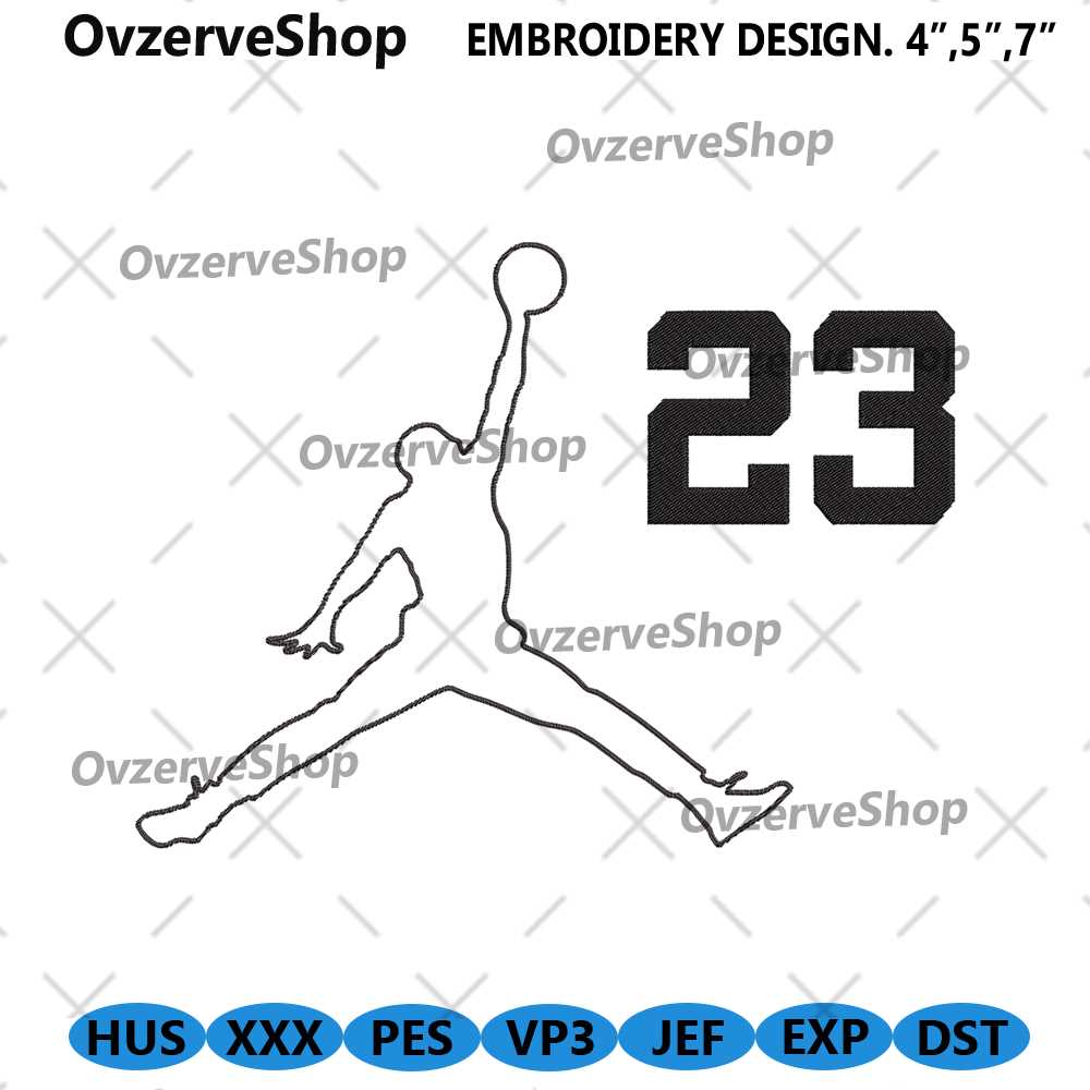 Jordan Symbol Outlines Varsity Machine Embroidery Design | Inspire Uplift