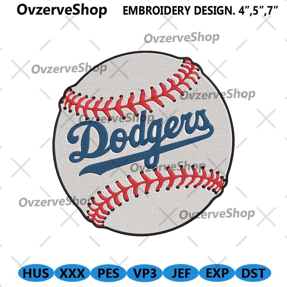 Dodgers Baseball Embroidery, Dodgers MLB Logo Machine Embroi | Inspire ...