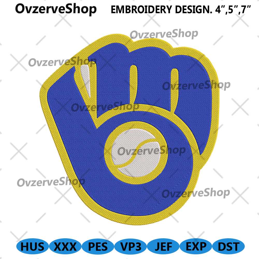 Milwaukee Brewers Cap Logo Embroidery Design, MLB Baseball T | Inspire ...