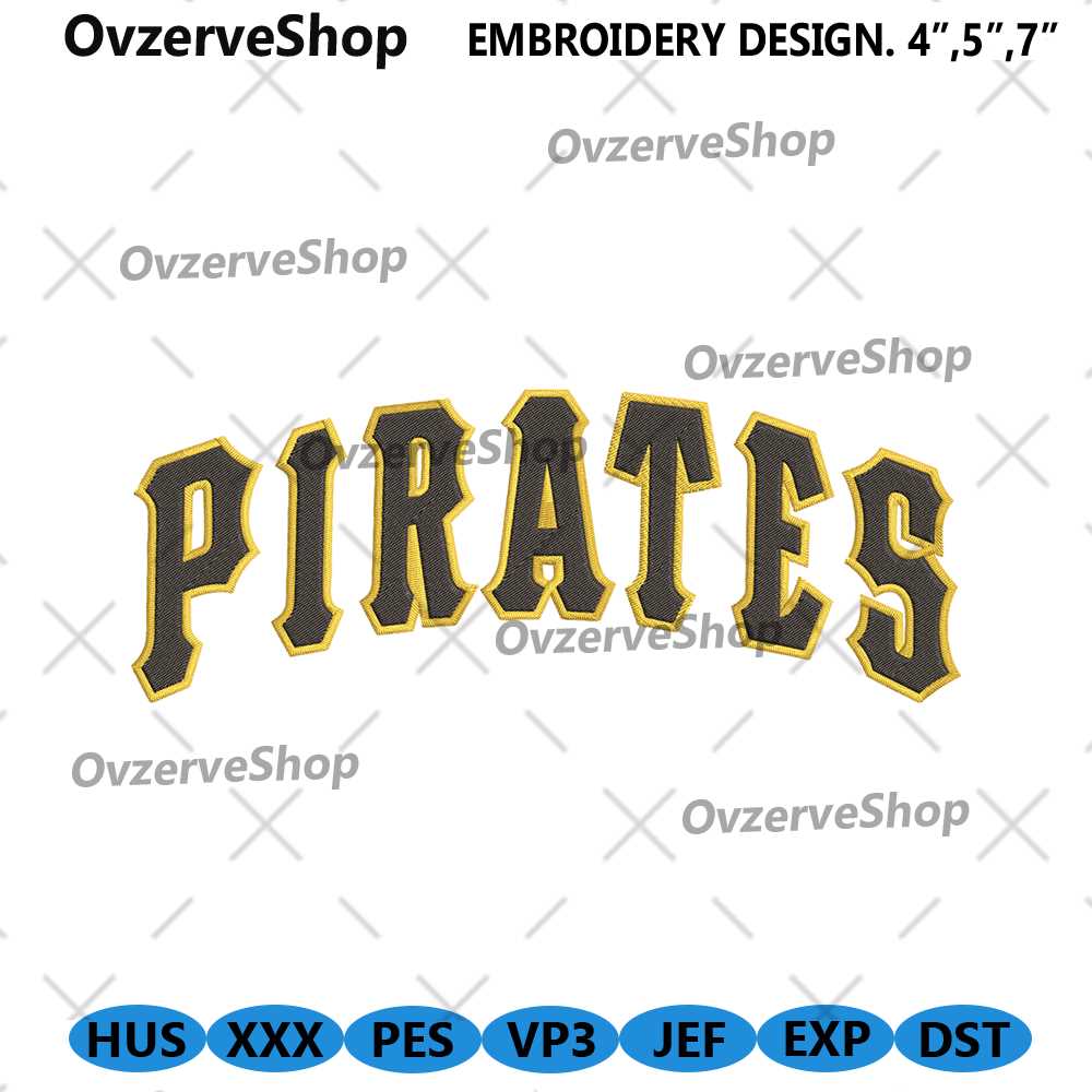 Pirates Wordmark Logo Machine Embroidery, Pirates MLB Embroi | Inspire ...