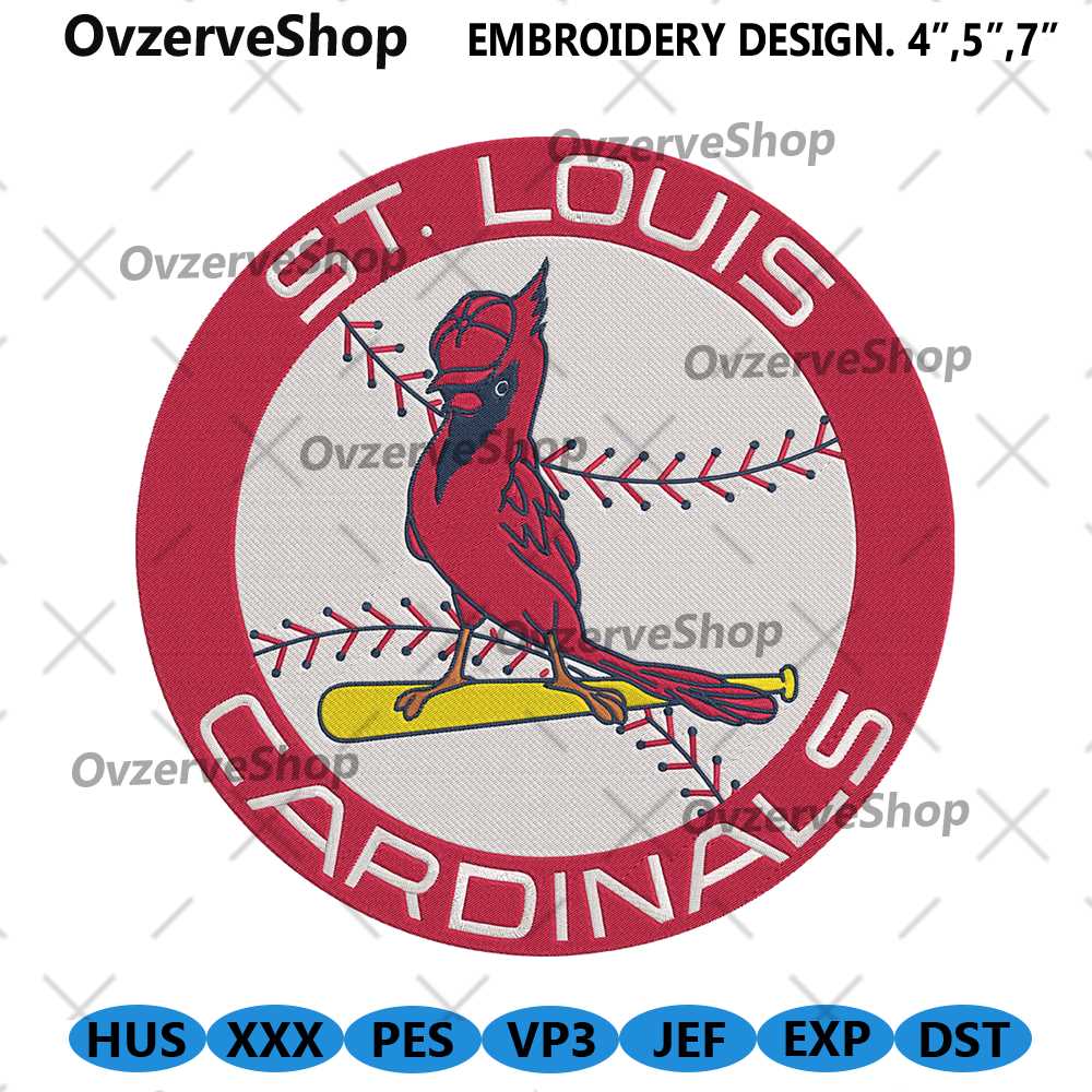 St Louis Vintage Logo Machine Embroidery File, Cardinals Bas | Inspire ...