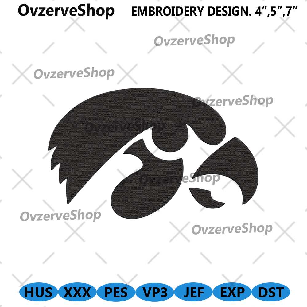 Iowa Hawkeyes Logo Embroidery Design, Iowa Hawkeyes Symbol E | Inspire ...