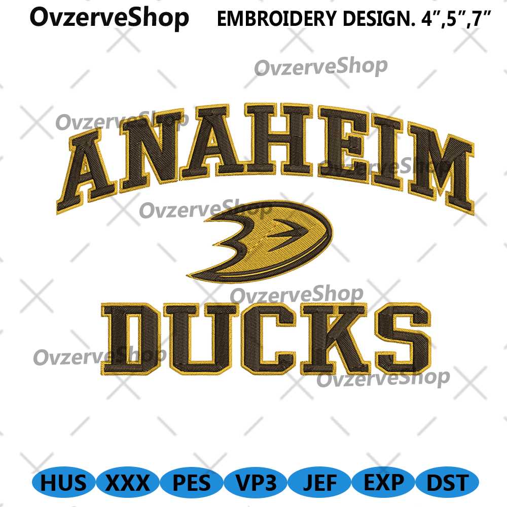 Anaheim Ducks Wordmark Logo Machine Embroidery, Anaheim Duck | Inspire ...