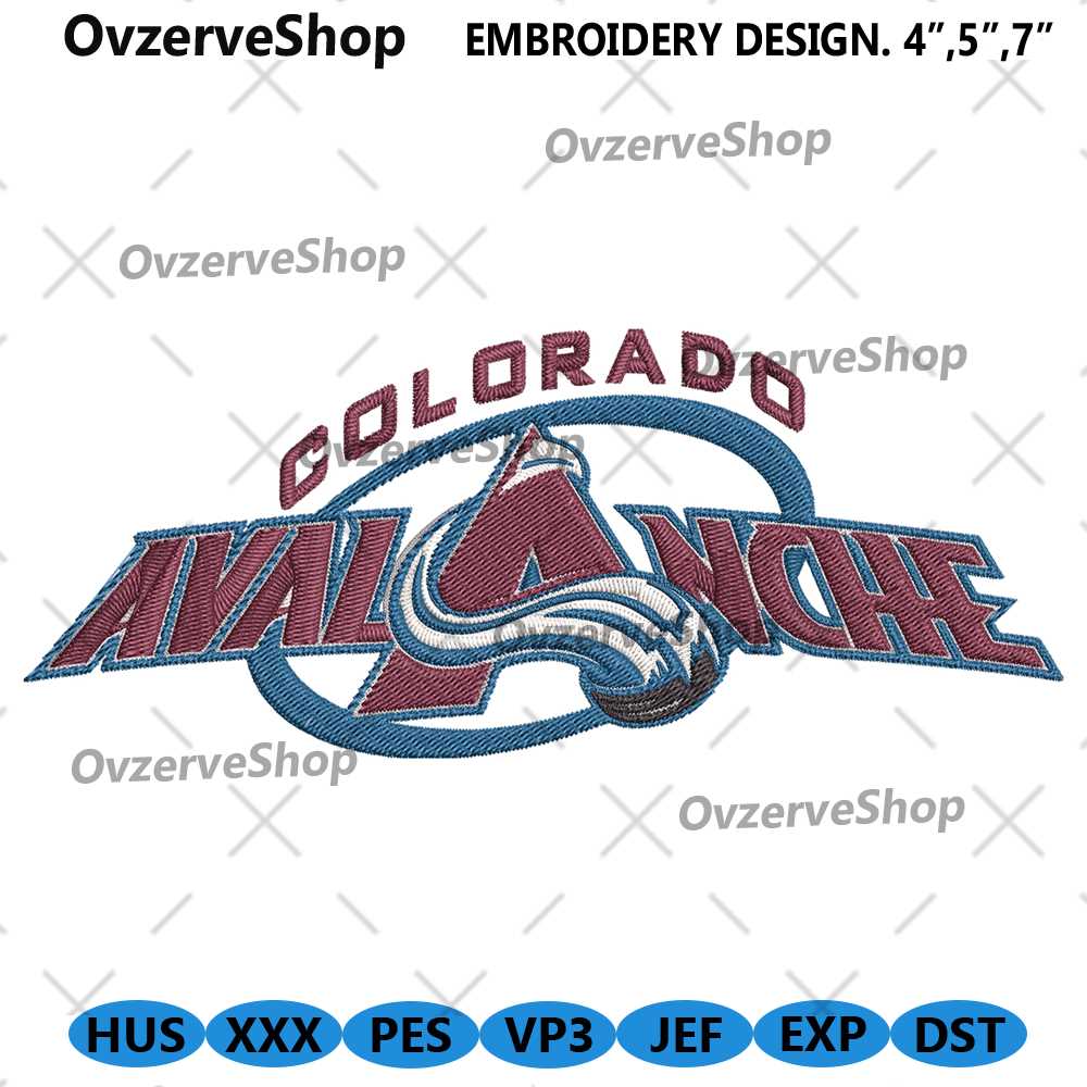 Colorado Avalanche Hockey Embroidery Design, NHL Colorado Av | Inspire ...