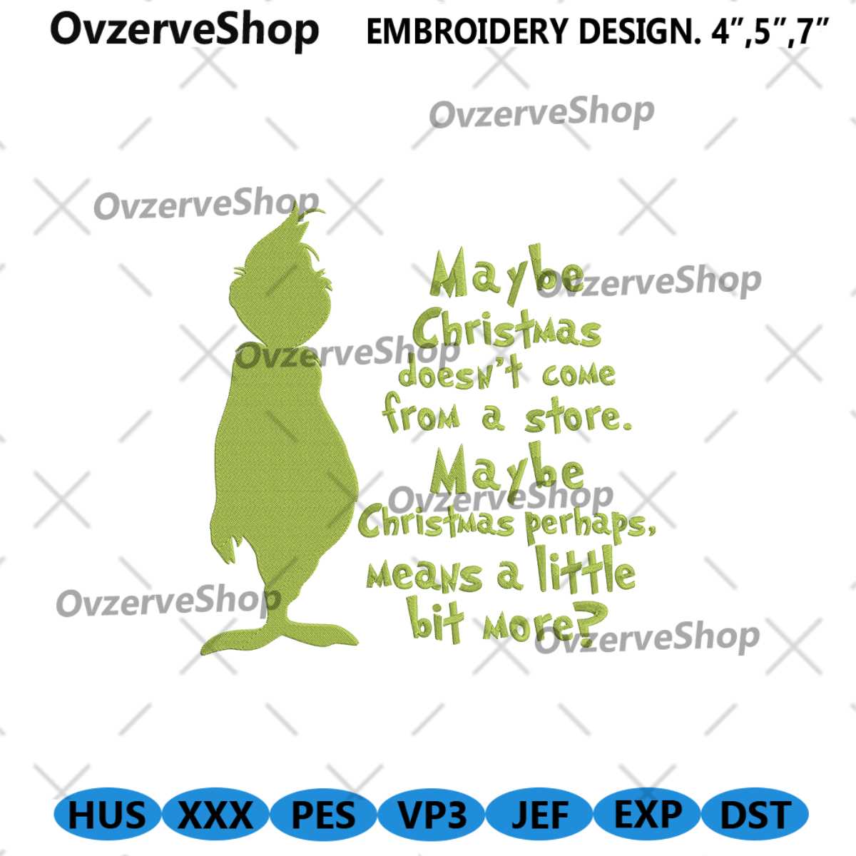 Grinch Christmas Quote Machine Embroidery File, Maybe Christ | Inspire ...