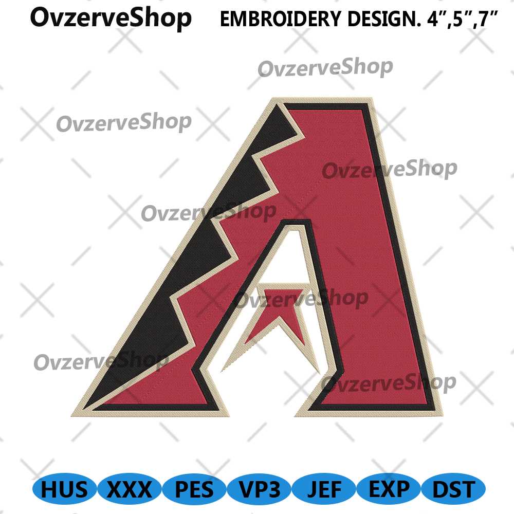 Diamondbacks MLB Baseball Team Letter A Logo Machine Embroid | Inspire ...