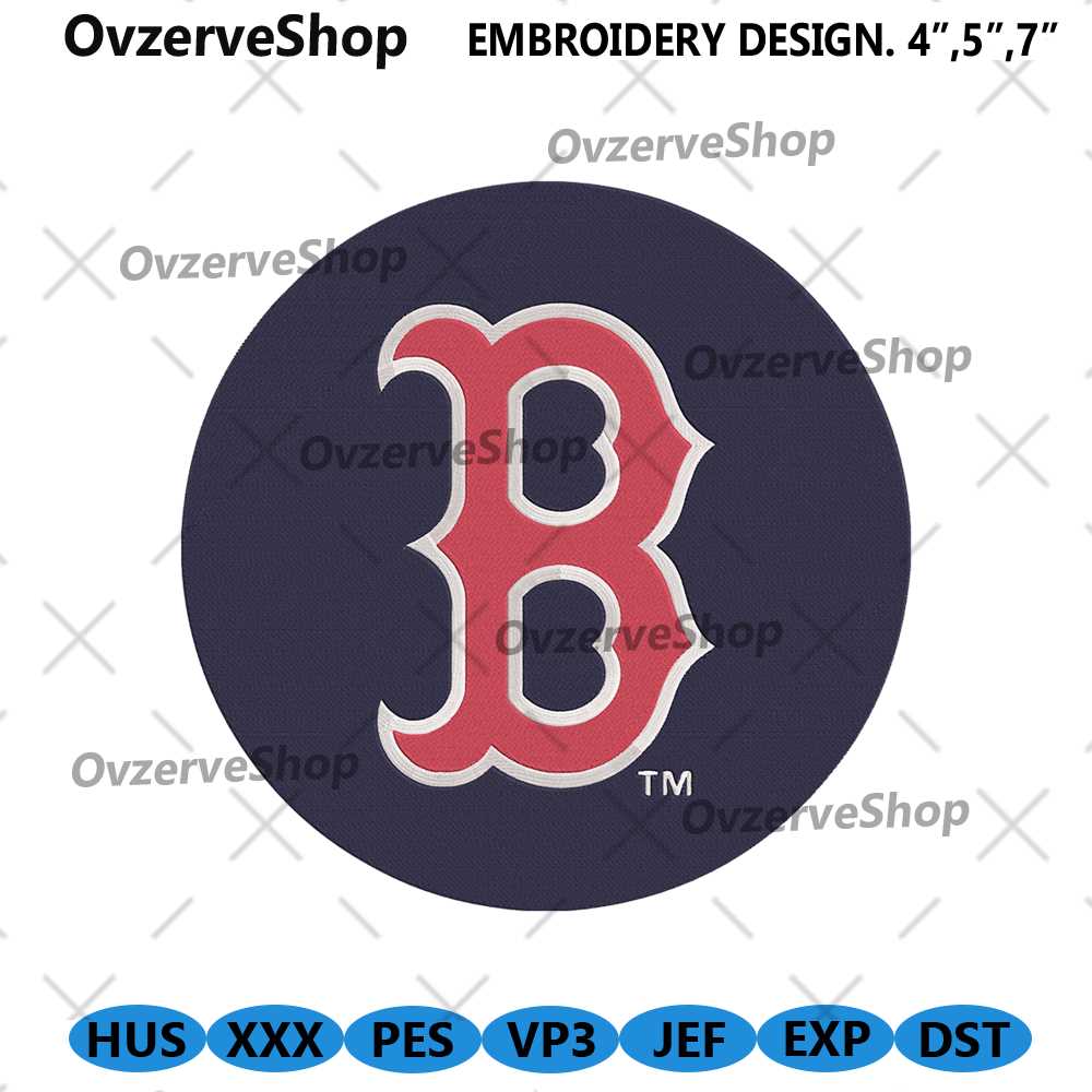 Boston Red Sox Letter B Circle Logo Machine Embroidery Digit | Inspire ...