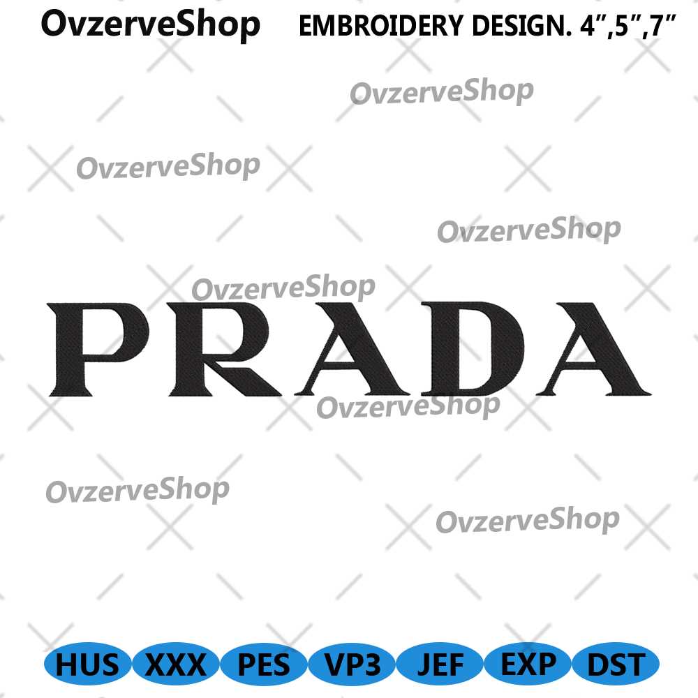 Prada Wordmark Logo Embroidery Design Download | Inspire Uplift