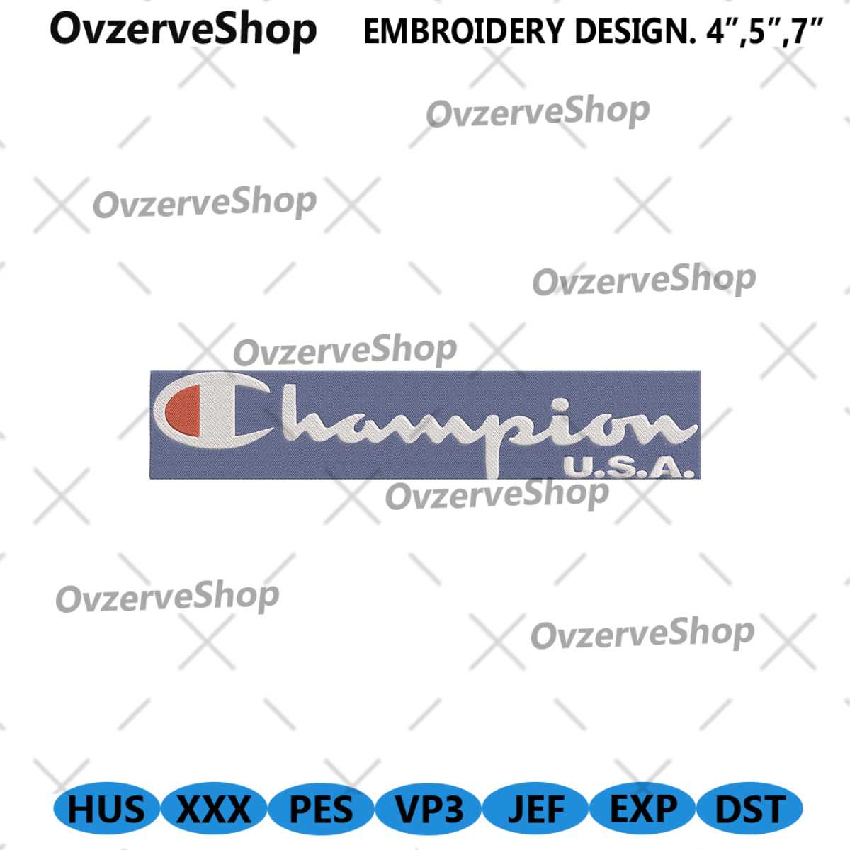 Champion USA Box Logo Embroidery Design Download File | Inspire Uplift