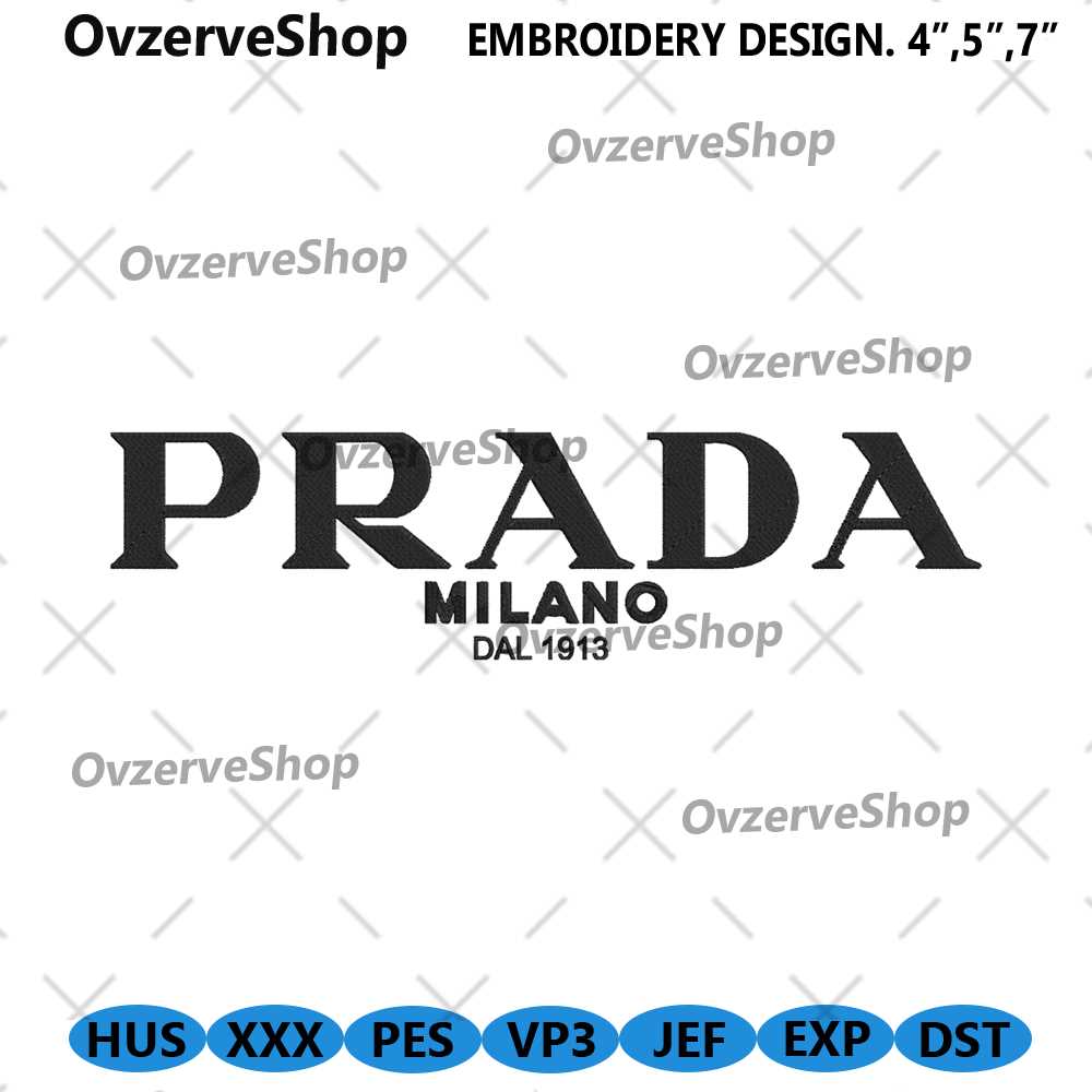 Prada Milano Logo Embroidery Design Download | Inspire Uplift