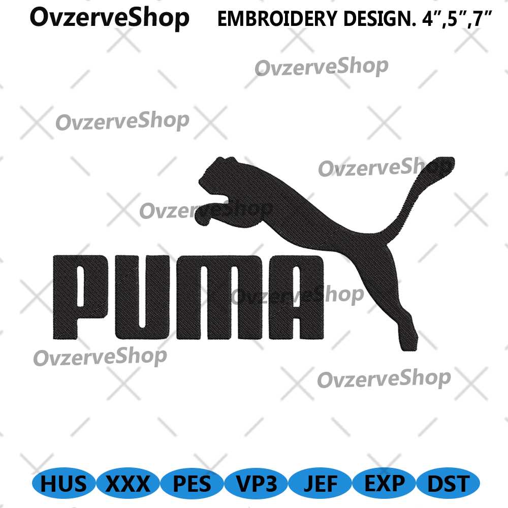 Puma Leopard Logo Embroidery Design Download | Inspire Uplift