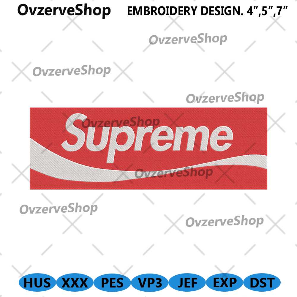 Supreme X Coca Cola Background Logo Embroidery Design Downlo | Inspire ...