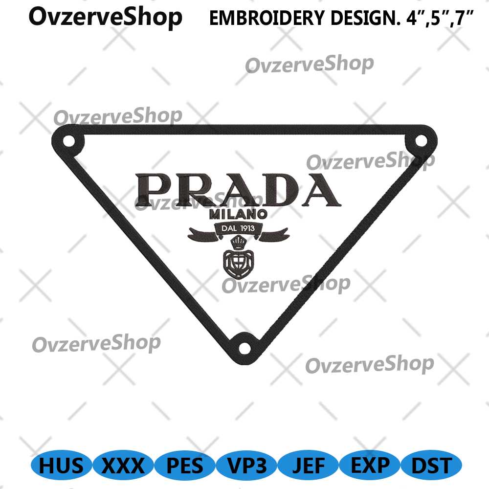 Prada Milano Triangle Embroidery Design Download | Inspire Uplift