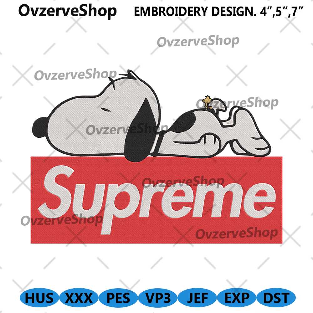 Supreme And Snoopy Logo Embroidery Design Download | Inspire Uplift