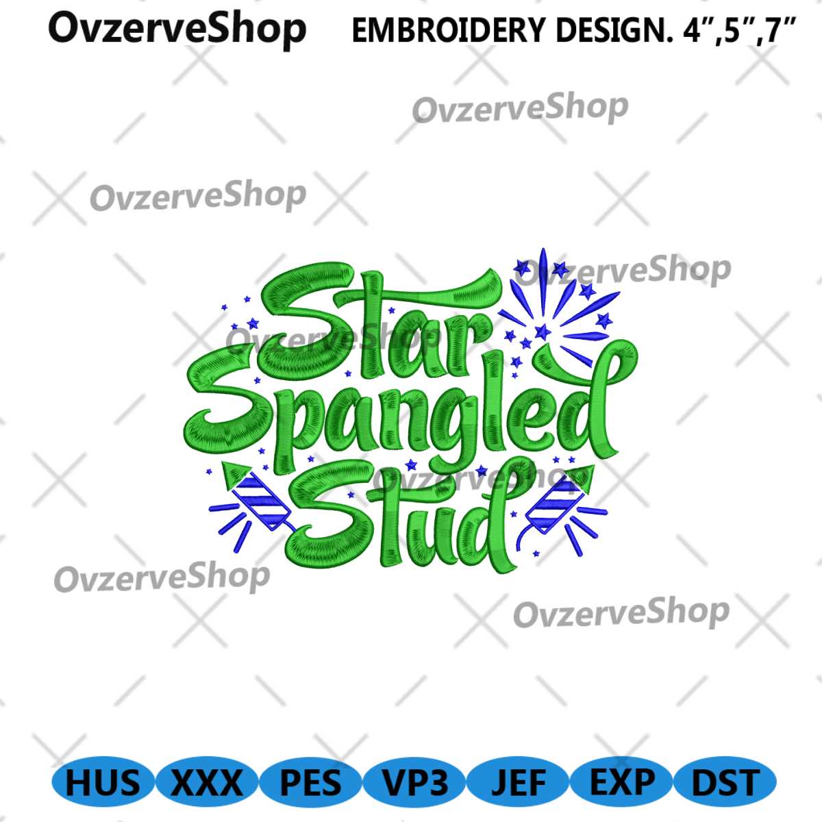 Star Spangled Stud Embroidery Embroidery Design Download, 4t | Inspire ...