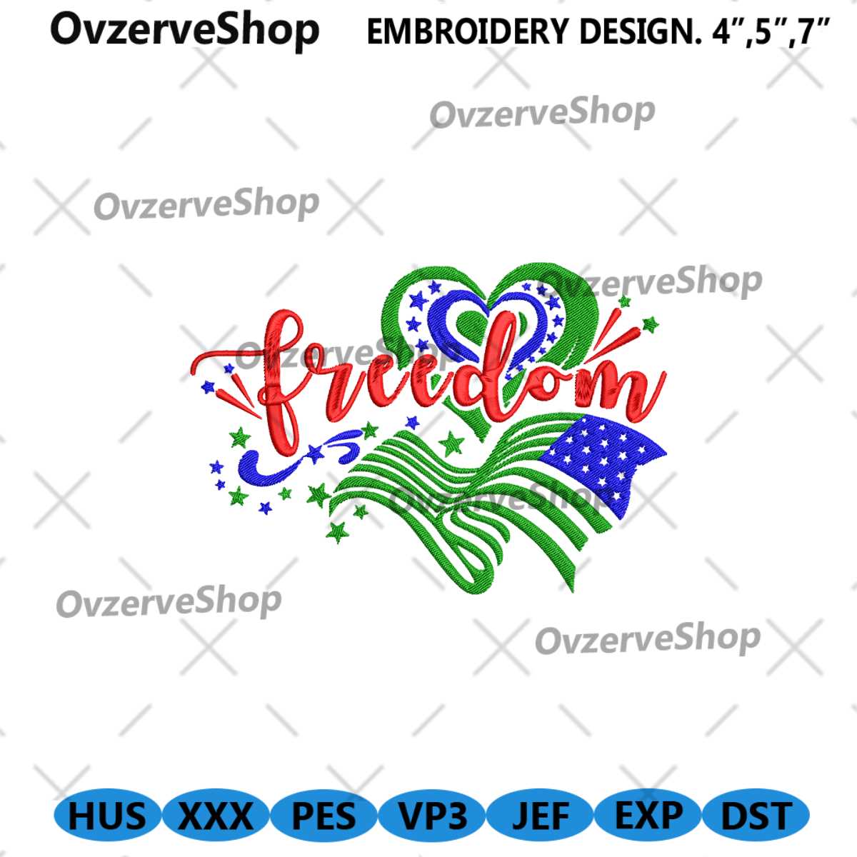 Freedom America Flag 4th Of July Embroidery Digital Files, F | Inspire ...