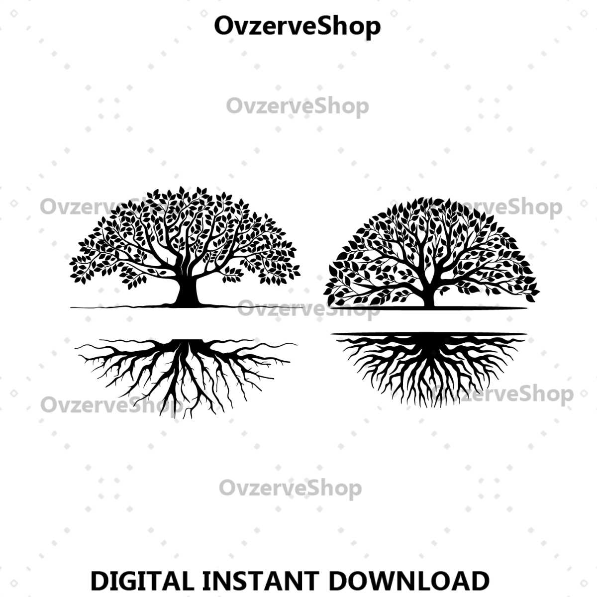 Split Tree Monogram SVG, Split Monogram Tree of Life, SVG Cu | Inspire ...