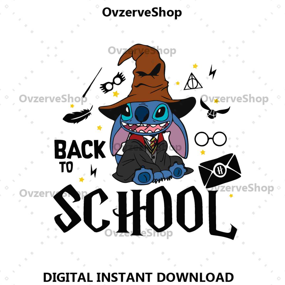 Back To School Stitch Sorting Hat Svg Digital File | Inspire Uplift
