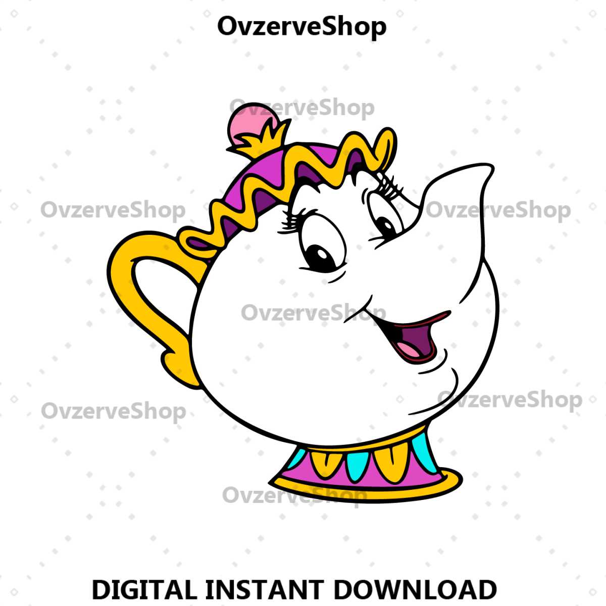 Mrs Potts Beauty And the Beast Svg Cutting File | Inspire Uplift