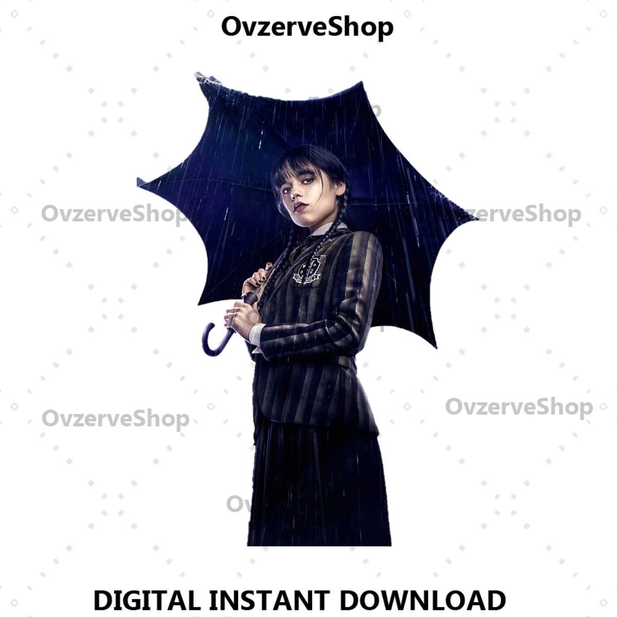 SVG Merlina with umbrella PNG Vectors Wednesday Addams Wedne | Inspire ...