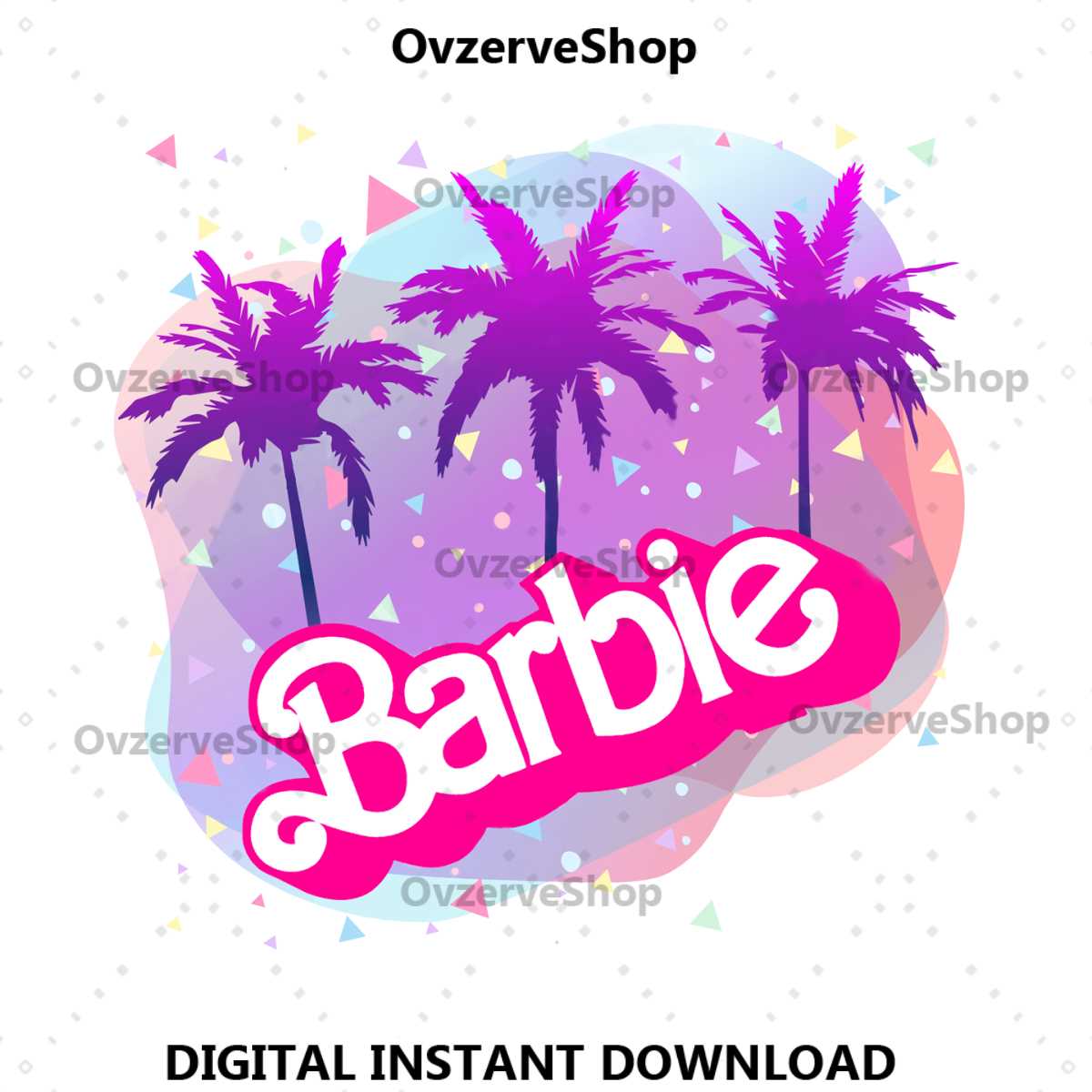 Malibu Barbie Logo Pink Doll Beach PNG Sublimation | Inspire Uplift